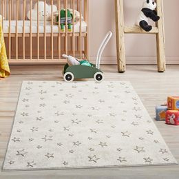 Kinderteppich Carpet City "MARA725", beige (creme), B:120cm H:11mm L:160cm, Obermaterial: 70% Polypropylen, 30% Polyester, Teppiche, Kinderteppich, Kinderzimmer, Kurzflor,robust,Tiere, Spielzimmer