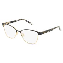 DKNY DK3007 Brille Unisex | Fassung: Vollrand, Butterfly, Schwarz Gold
