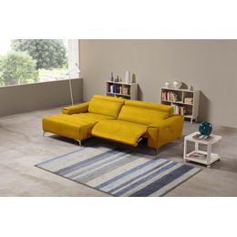 Ecksofa Egoitaliano "Suzette, Designsofa mit hohem Sitzkomfort", gelb, B:266cm H:95cm T:163cm, Luxus-Micofaser Lederoptik (100% Polyester) ist ein neues technisches Gewebe mit einem visuellen und taktilen Aspekt, der dem Nubuk sehr nahe kommt, mit innovativen Eigenschaften. Seine au&szlig;erordentliche Weichheit kommt von einem exklusiven Produktionsprozess, der Unreinheiten und Unregelm&auml;&szlig;igkeiten besei