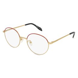 Alexander McQueen AM0369O Brille Unisex | Fassung: Vollrand, Rund, Rot Gold
