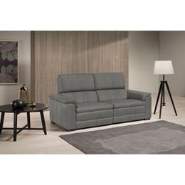 2,5-Sitzer Egoitaliano "Capucine Breite 200cm, hoher Sitzkomfort", grau (steingrau), B:200cm H:99cm T:97cm, Sofas, wahlweise mit elektrisch oder manuell verstellbarer Relaxfunktion
