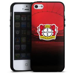 DeinDesign iPhone SE (2016-2019) Handy Silikon H&uuml;lle Case schwarz Handyh&uuml;lle Official Licensed Product Stadium Bayer 04 Leverkusen