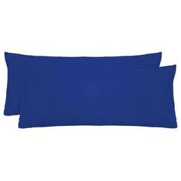 Kissenbezug Biberna "Michi Feinjersey mit Rei&szlig;verschluss", blau (saphir), B:40cm L:60cm, Feinjersey, Obermaterial: 100% Baumwolle, Kissenbez&uuml;ge, Kissenbezug, verschiedene Gr&ouml;&szlig;en, Feinjersey Kissenh&uuml;lle aus 100% Baumwolle
