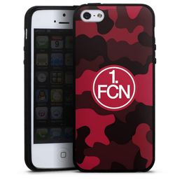 DeinDesign iPhone SE (2016-2019) Handy Silikon H&uuml;lle Case schwarz Handyh&uuml;lle 1. Fcn Logo 1. Fc N&uuml;rnberg