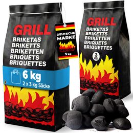 Deuba Holzkohlebriketts 2er-Set je 3kg