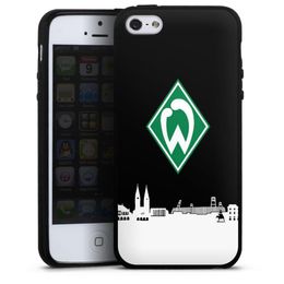 DeinDesign iPhone SE (2016-2019) Handy Silikon H&uuml;lle Case schwarz Handyh&uuml;lle Sv Werder Bremen Skyline Official Licensed Product