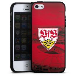 DeinDesign iPhone SE (2016-2019) Handy Silikon H&uuml;lle Case schwarz Handyh&uuml;lle Vfb Stuttgart Official Licensed Product Stadium