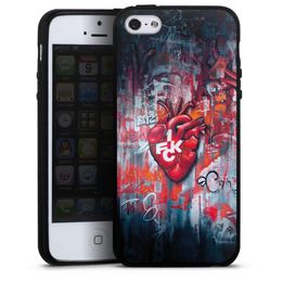 DeinDesign iPhone SE (2016-2019) Handy Silikon H&uuml;lle Case schwarz Handyh&uuml;lle 1. Fc Kaiserslautern 1. Fck Heart