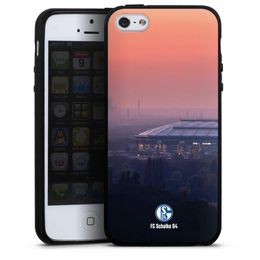 DeinDesign iPhone SE (2016-2019) Handy Silikon H&uuml;lle Case schwarz Handyh&uuml;lle Official Licensed Product Fc Schalke 04 Stadium