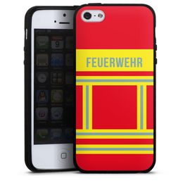 DeinDesign iPhone SE (2016-2019) Handy Silikon H&uuml;lle Case schwarz Handyh&uuml;lle Fire Fighter Fire Fighters Life Saver