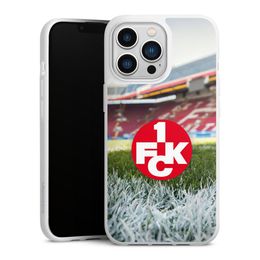 DeinDesign iPhone 13 Pro Handy Silikon H&uuml;lle Case wei&szlig; Handyh&uuml;lle Official Licensed Product 1. Fc Kaiserslautern Stadium Silikon Case