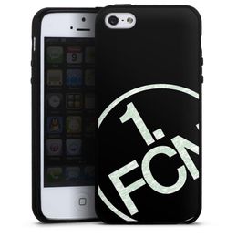 DeinDesign iPhone SE (2016-2019) Handy Silikon H&uuml;lle Case schwarz Handyh&uuml;lle 1. Fcn 1. Fc N&uuml;rnberg Logo
