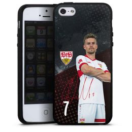 DeinDesign iPhone SE (2016-2019) Handy Silikon H&uuml;lle Case schwarz Handyh&uuml;lle Official Licensed Product Maximilian Mittelst&auml;dt Vfb Stuttgart