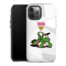 DeinDesign iPhone 12 Pro Handy Panzer Handyh&uuml;lle robuste Outdoor H&uuml;lle Schutzh&uuml;lle matt Vfb Stuttgart Mascot Official Licensed Product Tough Case
