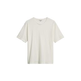 Marc O'Polo T-Shirt MARC O'POLO DENIM, Damen, Gr. L, silky wei&szlig;, Jersey, Obermaterial: 100% Baumwolle, relaxed fit normal, Rundhals, offene Kante, Shirts T-Shirt, relaxed aus weichem Slub-Jersey