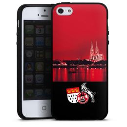 DeinDesign iPhone SE (2016-2019) Handy Silikon H&uuml;lle Case schwarz Handyh&uuml;lle 1. Fc K&ouml;ln Official Licensed Product Skyline