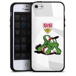 DeinDesign iPhone SE (2016-2019) Handy Silikon H&uuml;lle Case schwarz Handyh&uuml;lle Official Licensed Product Mascot Vfb Stuttgart