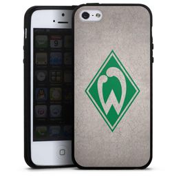 DeinDesign iPhone SE (2016-2019) Handy Silikon H&uuml;lle Case schwarz Handyh&uuml;lle Sv Werder Bremen Concrete Official Licensed Product