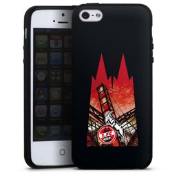 DeinDesign iPhone SE (2016-2019) Handy Silikon H&uuml;lle Case schwarz Handyh&uuml;lle Official Licensed Product 1. Fc K&ouml;ln Cologne Cathedral