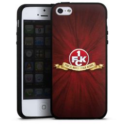 DeinDesign iPhone SE (2016-2019) Handy Silikon H&uuml;lle Case schwarz Handyh&uuml;lle Logo 1. Fc Kaiserslautern Official Licensed Product
