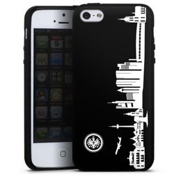 DeinDesign iPhone SE (2016-2019) Handy Silikon H&uuml;lle Case schwarz Handyh&uuml;lle Skyline Sge Eintracht Frankfurt