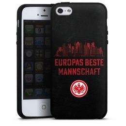 DeinDesign iPhone SE (2016-2019) Handy Silikon H&uuml;lle Case schwarz Handyh&uuml;lle European Cup Eintracht Frankfurt Merchandise