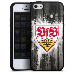 DeinDesign iPhone SE (2016-2019) Handy Silikon H&uuml;lle Case schwarz Handyh&uuml;lle Official Licensed Product Bundesliga Vfb Stuttgart