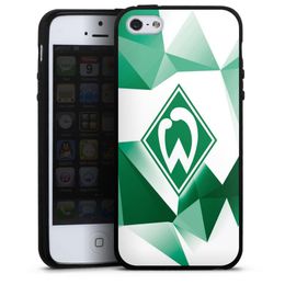 DeinDesign iPhone SE (2016-2019) Handy Silikon H&uuml;lle Case schwarz Handyh&uuml;lle Tarnmuster Official Licensed Product Sv Werder Bremen