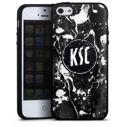 DeinDesign iPhone SE (2016-2019) Handy Silikon H&uuml;lle Case schwarz Handyh&uuml;lle Ksc Official Licensed Product Karlsruher Sc