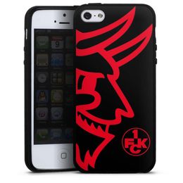 DeinDesign iPhone SE (2016-2019) Handy Silikon H&uuml;lle Case schwarz Handyh&uuml;lle 1. Fc Kaiserslautern Official Licensed Product Logo