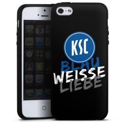 DeinDesign iPhone SE (2016-2019) Handy Silikon H&uuml;lle Case schwarz Handyh&uuml;lle Ksc Karlsruher Sc Official Licensed Product