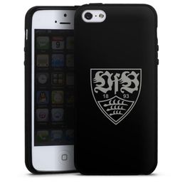 DeinDesign iPhone SE (2016-2019) Handy Silikon H&uuml;lle Case schwarz Handyh&uuml;lle Official Licensed Product Logo Vfb Stuttgart