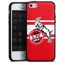 DeinDesign iPhone SE (2016-2019) Handy Silikon H&uuml;lle Case schwarz Handyh&uuml;lle 1. Fc K&ouml;ln Official Licensed Product Coat Of Arms