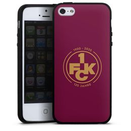 DeinDesign iPhone SE (2016-2019) Handy Silikon H&uuml;lle Case schwarz Handyh&uuml;lle 125 Jahre 1. Fc Kaiserslautern 1. Fck