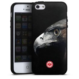 DeinDesign iPhone SE (2016-2019) Handy Silikon H&uuml;lle Case schwarz Handyh&uuml;lle European Cup Eintracht Frankfurt Official Licensed Product