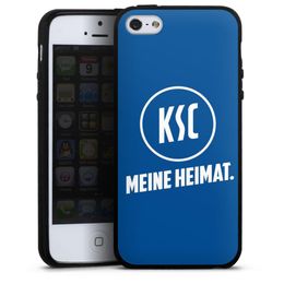 DeinDesign iPhone SE (2016-2019) Handy Silikon H&uuml;lle Case schwarz Handyh&uuml;lle Karlsruher Sc Statement Ksc