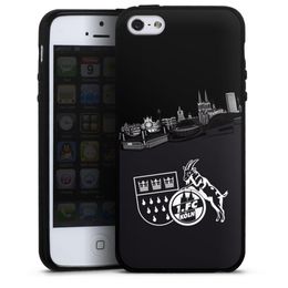 DeinDesign iPhone SE (2016-2019) Handy Silikon H&uuml;lle Case schwarz Handyh&uuml;lle 1. Fc K&ouml;ln Official Licensed Product Skyline