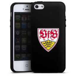 DeinDesign iPhone SE (2016-2019) Handy Silikon H&uuml;lle Case schwarz Handyh&uuml;lle Coat Of Arms Vfb Stuttgart Official Licensed Product