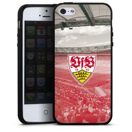 DeinDesign iPhone SE (2016-2019) Handy Silikon H&uuml;lle Case schwarz Handyh&uuml;lle Vfb Stuttgart Stadium Official Licensed Product