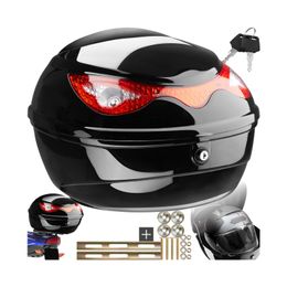 TecTake&reg; Motorradkoffer, Volumen 22 l, f&uuml;r Mofas, Roller, Motorr&auml;der und Quads, gro&szlig;er Reflektor