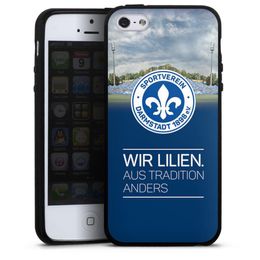 DeinDesign iPhone SE (2016-2019) Handy Silikon H&uuml;lle Case schwarz Handyh&uuml;lle Sv Darmstadt 98 Official Licensed Product Coat Of Arms