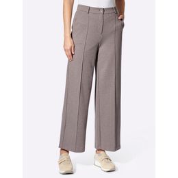 Jerseyhose Heine, Damen, Gr. 34, Normalgr&ouml;&szlig;en, beige (beige, taupe, meliert), 48% Polyester, 38% Baumwolle, 14% Viskose, meliert, unifarben, Hosen Jerseyhose