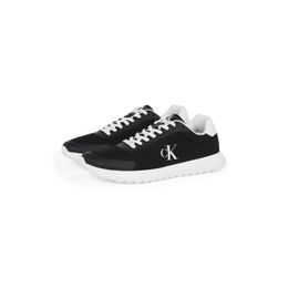Sneaker Calvin Klein Jeans "3 EVA RUNNER MESH", Herren, Gr. 44, schwarz-wei&szlig; (schwarz, wei&szlig;), Lederimitat, Textil, Schuhe Sneaker, Freizeitschuh, Halbschuh, Schn&uuml;rschuh mit Kontrastbesatz