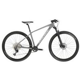Mountainbike KROSS "KROSS MTB Hardtail Level 8.0 29" grau 12 G&auml;nge" Gr. 41, grau (grau, schwarz), Fahrr&auml;der, 41cm, 29 Zoll (73,66cm) hinten: 29 Zoll (73,66cm), mit Carbon-Rahmen und -Gabel