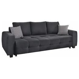Schlafsofa Collection AB "Bella, B: 241 cm, Liegefl. 142x194 cm", grau (anthrazit), B:241cm H:90cm T:94cm, Zierkissen: 100% Polyester;Microfaser PRIMABELLE (100% Polyester);Struktur fein (100% Polyester), Sofas, Schlafsofa, Bettfunktion, Bettkasten & 2 Zierkissen, Federkern, Topseller