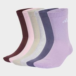 Sportsocken adidas Performance "CUSHIONED CREW, 6 PAAR", Herren, Gr. XL (46/48), rot (aurora ruby, preloved violet, powder plum, light grau heather), Obermaterial: 55% Baumwolle, 42% Polyester, 2% Elasthan, 1% sonstige Fasern, Socken Sportsocken