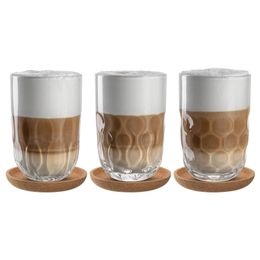 Leonardo Latte Macchiato-Set mit Untersetzer Gocce 390 ml 3er Set
