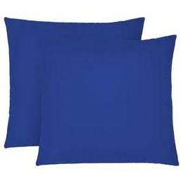 Kissenbezug Biberna "Michi Feinjersey mit Rei&szlig;verschluss", blau (saphir), B:40cm L:40cm, Feinjersey, Obermaterial: 100% Baumwolle, Kissenbez&uuml;ge, Kissenbezug, verschiedene Gr&ouml;&szlig;en, Feinjersey Kissenh&uuml;lle aus 100% Baumwolle