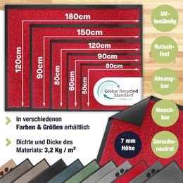 Kesser&reg; Schmutzfangmatte rutschfeste Fu&szlig;matte f&uuml;r Innen- & Au&szlig;enbereich waschbar & wetterfest T&uuml;rmatte Wohnungseingang Teppich f&uuml;r B&uuml;ro & Vorzimmer Fu&szlig;abtreter Fu&szlig;abstreifer