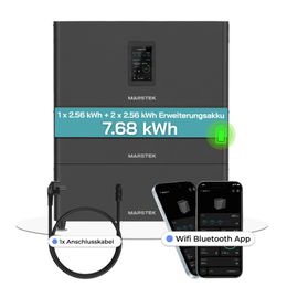 Speicher MARSTEK Jupiter C + Plus Solarspeicher 5,12-10,24 kWh LiFePO4 Solarakku f&uuml;r PV Systeme Balkonkraftwerk, IP65, 6000 Zyklen, WIFI und Bluetooth, Solar-Batterie